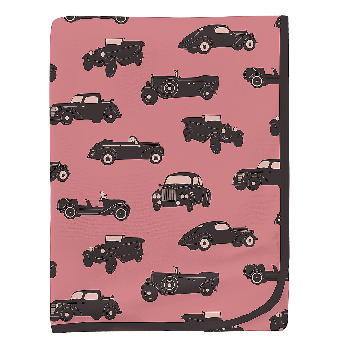 KicKee Print Swaddle Blankets, Made from Viscose from Bamboo Fabric Making it a Silky Soft Baby Blanket, Our Dreamy Swaddle Wrap is 40” x 29” (Desert Rose Vintage Cars - One Size)