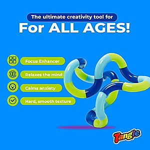 Tangle Jr Classic (5-Pack) - Genuine Tangle Fidget Toys - Tangle Fidget Pack - Twisty Fidget Toy Fidgets Pack for Kids and Adults - Fidget Toy for School - Gift for Teens and Adults