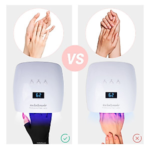 MelodySusie UV Gloves for Gel Nail Lamp, Professional UPF50+ UV Protection Gloves for Manicures, Art Skin Care Fingerless Glove for Women Men Protect Hands from Sun and Nail Dryer Harm (Black)