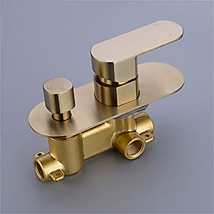 SYLKWOR Bathroom Taps, Bathtub Faucets and Shower Heads Shower Set Mixer Valve Function Bathtub Mixer Taps Hot and Cold Wall Mounted Bathroom Shower Faucet with Hand Interestilife/D.1