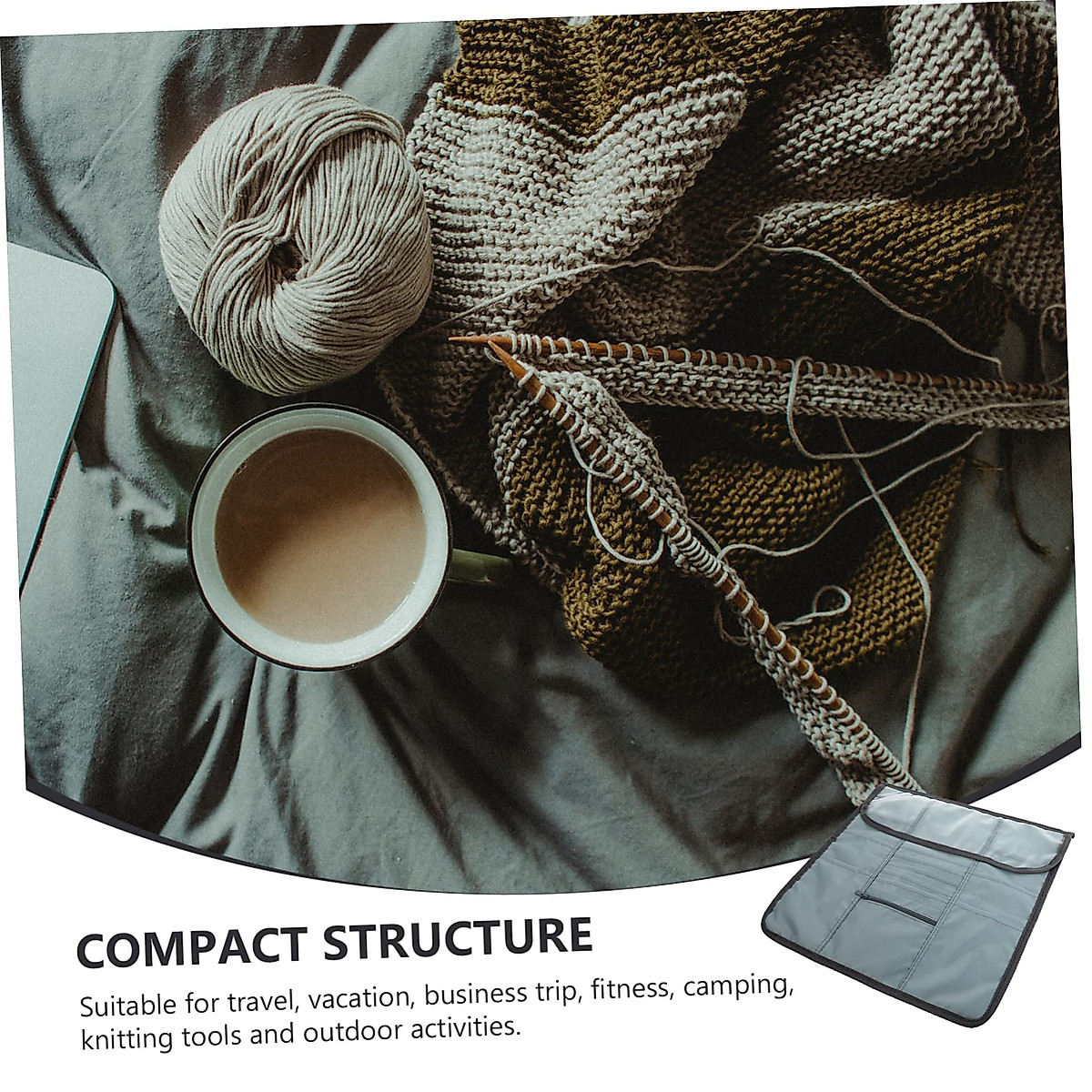 Healifty Hanging Storage Bags 1Pc Knitting Needles Organizer Crochet Needles Bag Crochet Hooks Case Pouch Roll Bag Holder Organizer (White Gray) Embroidery Accessories