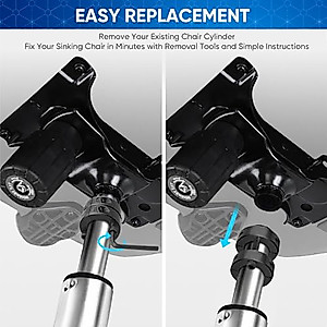 TICONN Office Chair Cylinder Replacement, 650 Lbs Weight Capacity Heavy Duty Universal Fit Gas Lift Piston with Removal Tool, ANSI Certified (4-3/4" (120mm))
