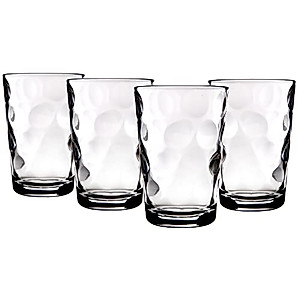 Home Essentials & Beyond Juice Glasses Set Of 4 Tumbler Glass Cups 7 oz Uses for Juice, Water, Cocktails, and more Beverages. Dishwasher safe…