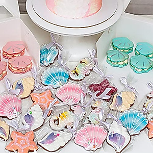 Ocean Creature Mermaid Cookie Cutters Set 9 PCS Metal Cookie Cutters for Baking Dolphin,Clownfish,Mermaid Tail,Octopus,Seahorse,Starfish,Seashell,Jellyfish,Shark Cookie Cutters Molds