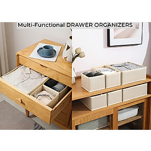 12 Pack Drawer Organizers, Drawer Dividers Storage Bins, Foldable Drawer Organizers for Clothing, Cloth Clothes Drawer Organizer for Underwear,Folded Clothes,Baby Clothing,Socks,Bra,Towels,Ties