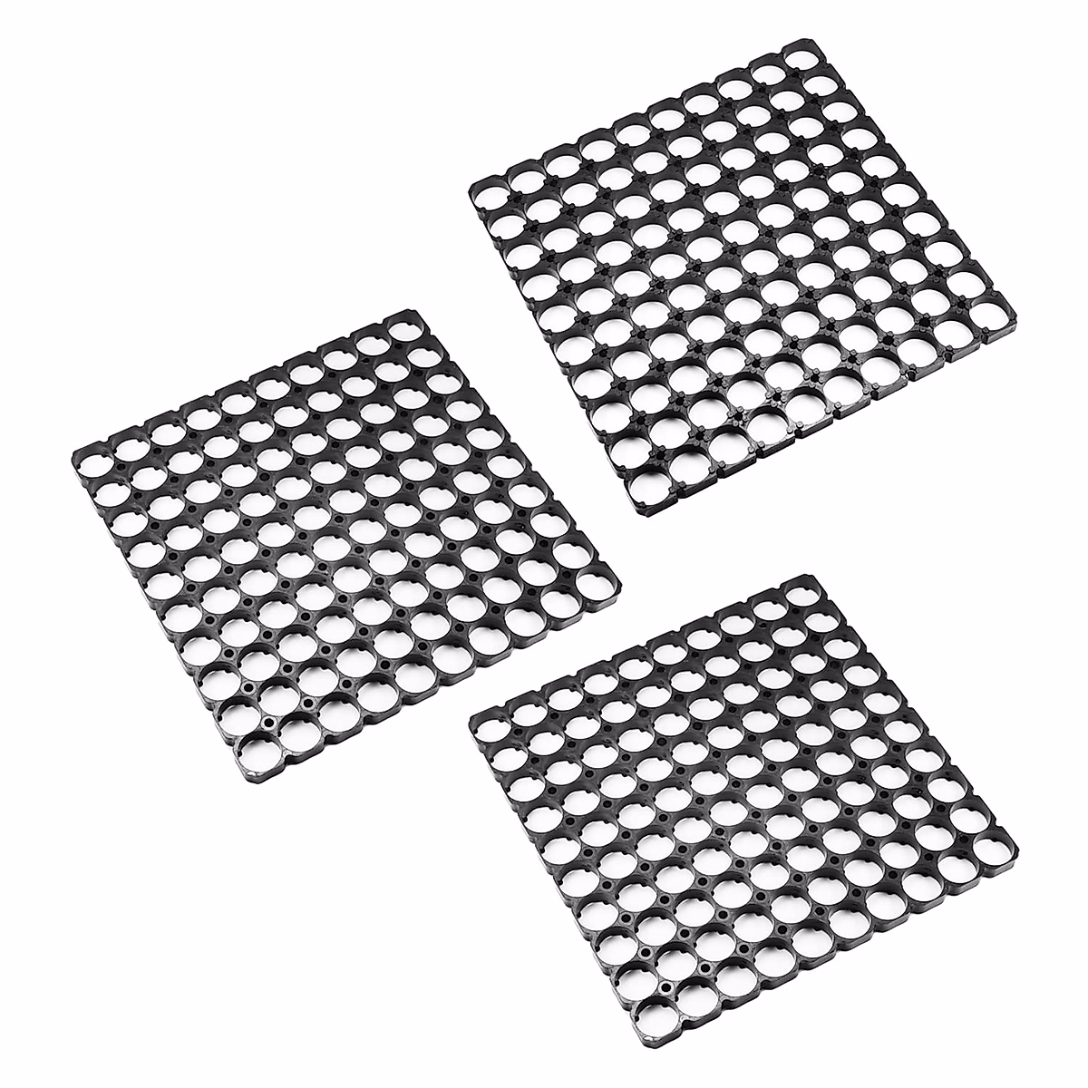 Heyiarbeit 3Pcs 10x10 Tandem 18650 Lithium Battery Holder Cell Spacer Bracket for DIY Battery Pack Hole Dia 18.5mm/0.73"