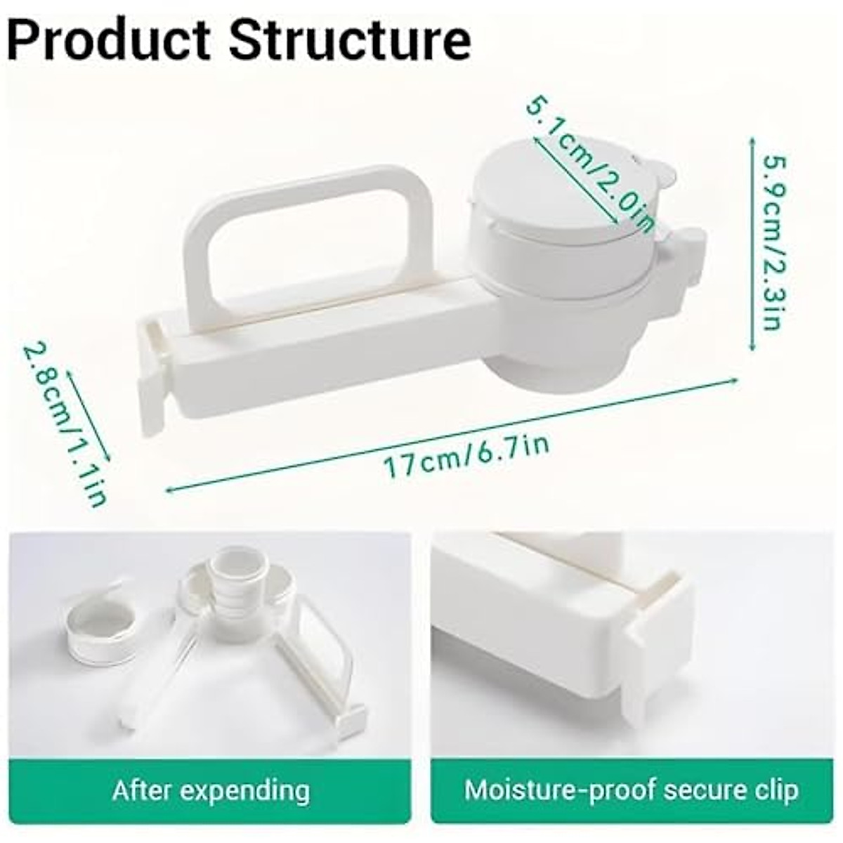 Food Bag Sealing Clip with Pour Spout, Food Bag Clips with Pour Spouts, Multifunction Bag Clips for food, Suitable for Cookies Snacks Drinks,Oatmeal and Baby Food Storage Organizer (1 pcs)