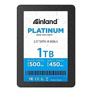 INLAND Platinum 1TB SSD SATA III 6Gb/s 2.5" 7mm TLC 3D NAND Internal Solid State Drive (1TB)