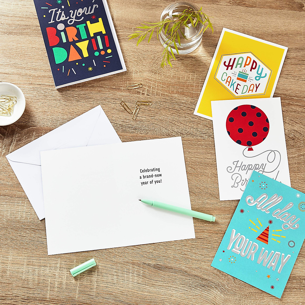 Hallmark Birthday Cards Assortment, Happy Cake Day (12 Cards with Envelopes)