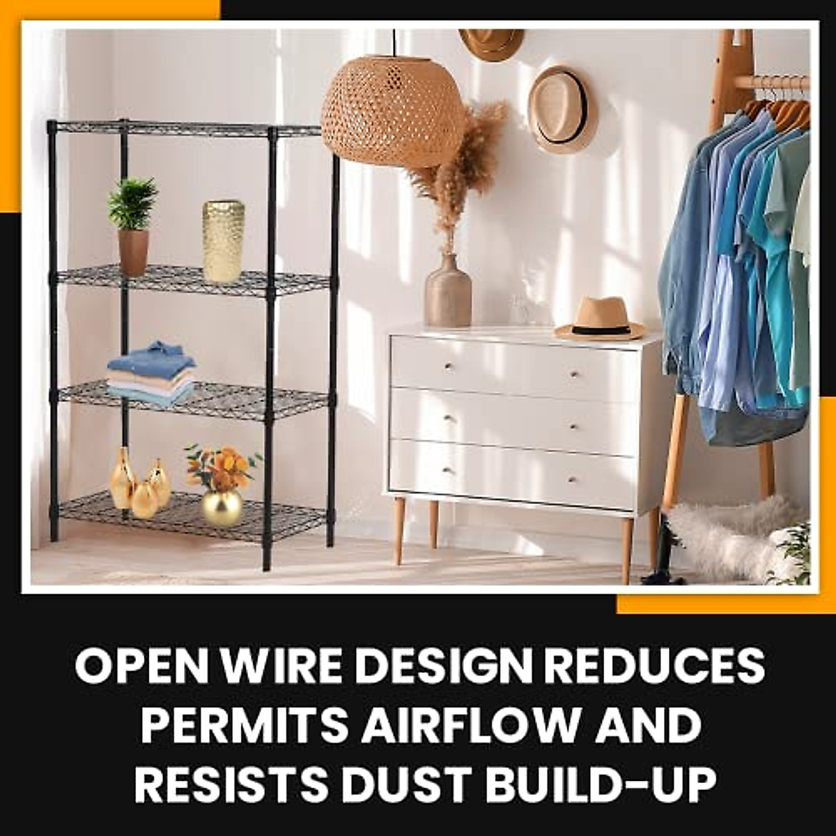 Juggernaut Storage 36" W x 14" D x 54" H Four-Shelf Steel Shelving Unit, 1400 lb Capacity, Black