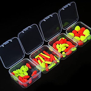 24 Pieces Small Clear Plastic Beads Storage Containers, Storage Box with Hinged Lid for Storing Crafts Jewelry Business Cards Hardware Beads and More