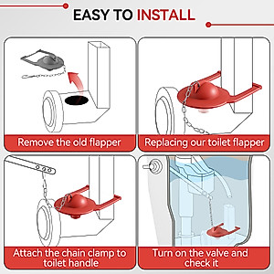 Saillong 2 Pcs Toilet Flapper Replacement Compatible with Kohler Parts 84995 and 1000490 Toilet Flapper, 2 Inch Rubber Toilet Flapper Replacement with Stainless Chain, Water Conserving