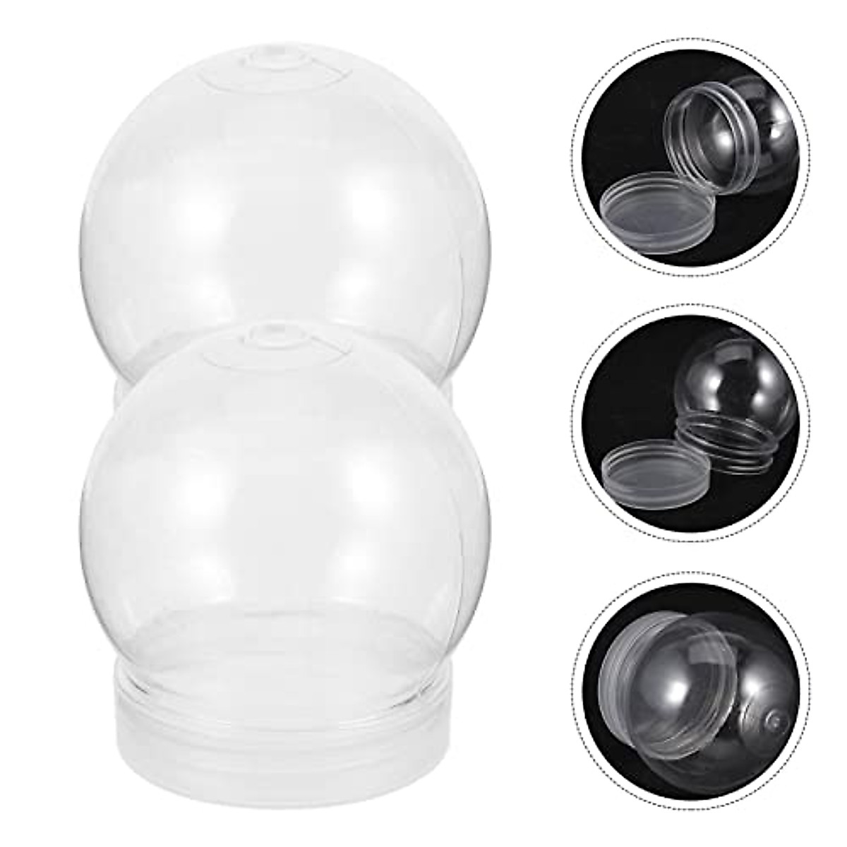 Artibetter 10pcs DIY Snow Globe Water Globe 4inch Clear Plastic Water Globes with Screw Off Cap for DIY Christmas Crafts and Customization