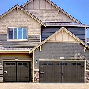 LydeLog Both-Way Magnetic Garage Door Screen, Glass Fiber Screen Cloth Magnetic Type Gravity Automatic Closing Screen, Hands Free Magnetic House Screen with Whole Framework Magic Tape (16 x 7 FT)