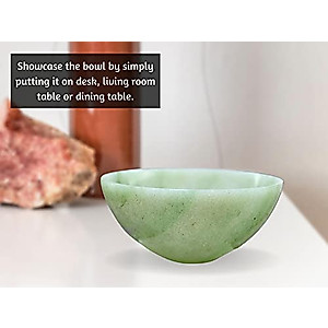 Green Aventurine Crystal Bowl - 2" Gem Stone Bowl for Altar Offering Bowl