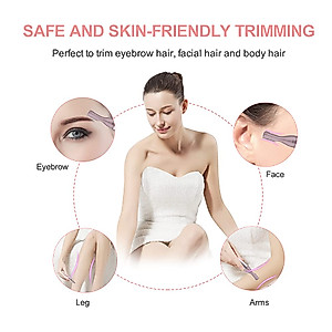 TOUCHBeauty Facial Hair Trimmer Eyebrow Shaper Wet & Dry Hair Removal for Face Legs Battery Powered Upgraded(Rose Gold)