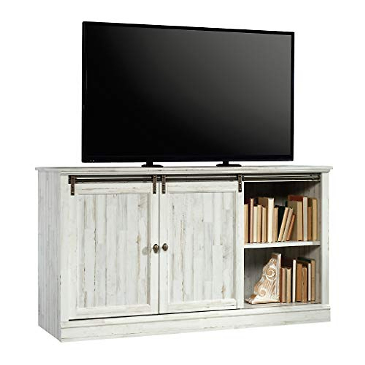 Sauder Barrister Lane Credenza, for TVs up to 60", White Plank finish