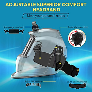 TRQWH Welding Helmet with Light True Color Auto Darkening Welding Helmets for Men Solar Powered Welding Hood with 2 Arc Sensor Wide Shade 4/9-13 for TIG MIG ARC Cool Welder Mask Careta Para Soldar