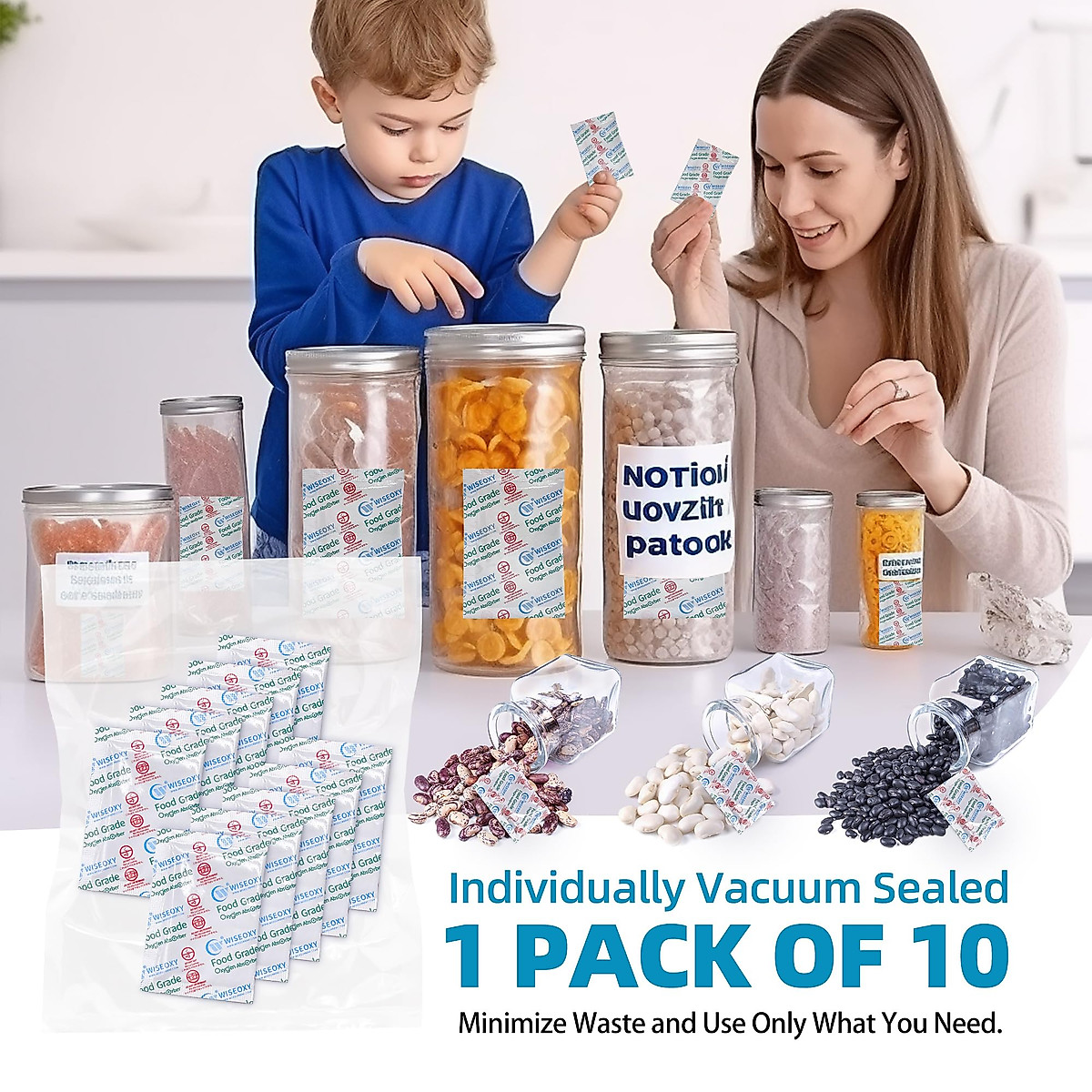 Wisesorb 500CC 50 Packs Oxygen Absorbers for Food Storage, Food Grade Oxygen Absorbers, O2 Absorbers Food Grade for Food Storage