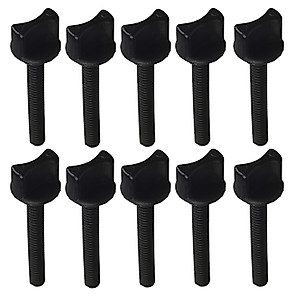 009-00201 1/4×2inch Nylon Thumb Screw Bolt Hand Plastic Screws Thread for RC Model Aircraft Black 10Pcs,Aicosineg
