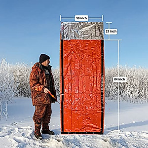 Emergency Survival Sleeping Bag | Portable Emergency Blanket Survival Gear Emergency Bivvy Sack Thermal Sleeping Bag Camping, 2 Pack