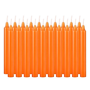 20pcs 4-inch Taper Candles Smokeless Long Burning Candles for daily, Wedding,Christmas Table,Fireplace(orange)