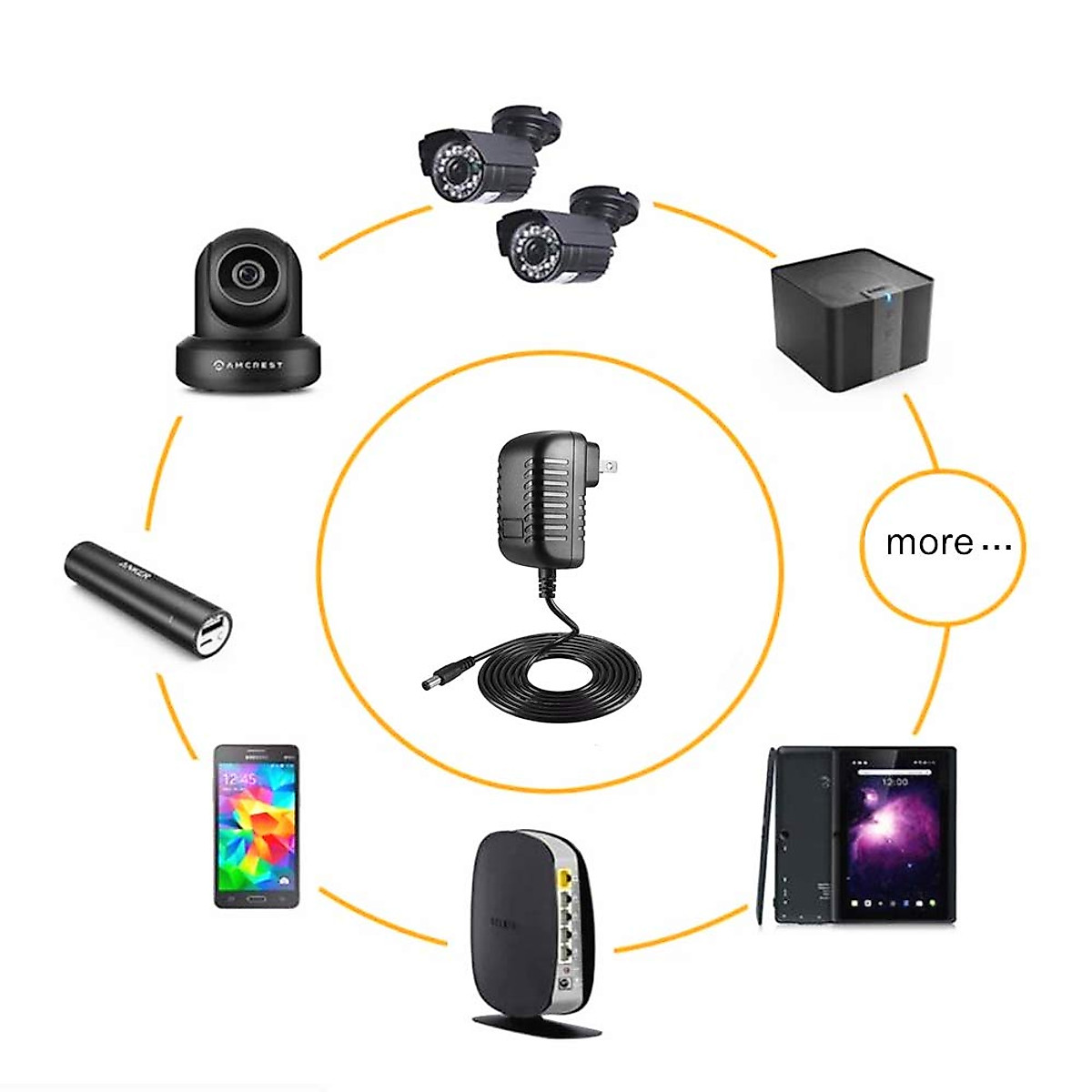 Universal AC Adapter 24V 1A Power Supply AC110V to DC24V Power Driver 5.5x2.1mm with 8 DC Plugs DC24V 100mA 500mA1000mA Charger Transformer 24V AC-DC Adapter