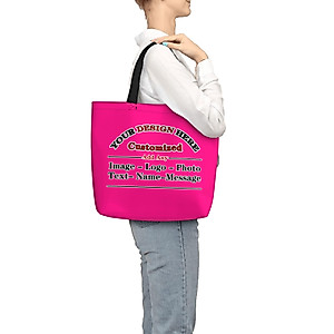 Custom Personalized Tote Bag Custom Bags For Work Travel Shopping Women Shoulder Handbag Customize Tote Bags Gift With Your Team Logo Text Image Photo Name
