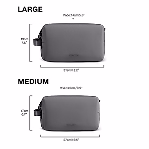 BAGSMART Toiletry Bag for Men, Travel Toiletry Organizer Dopp Kit Water-resistant Shaving Bag for Toiletries Accessories, Door Room Essentials,Grey-medium