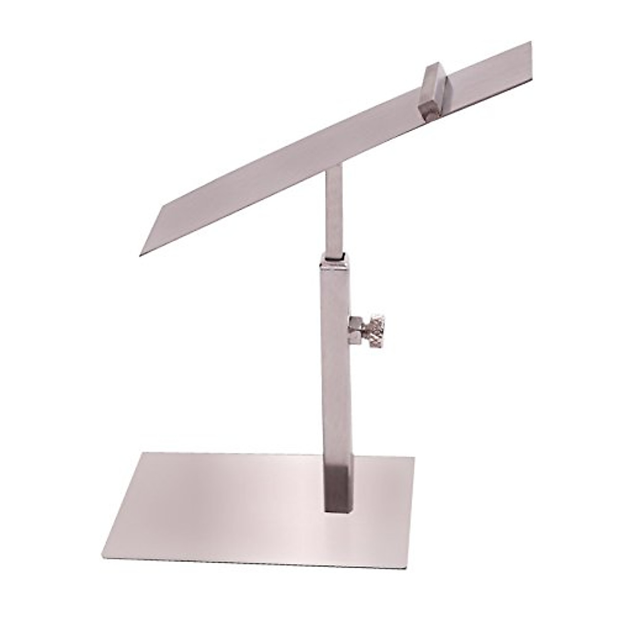 Nipole Modern Stainless Steel Adjustable Shoes Display Stands Rack in Shopping Mall (Brushed Silver)