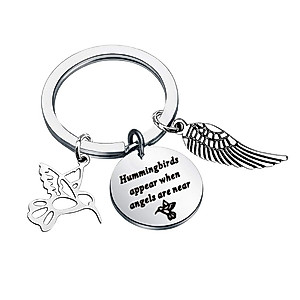 Gzrlyf Hummingbird Keychain Hummingbirds Appear when Angels are Near Hummingbird Memorial Gifts for Loss of Loved One (Keychain)