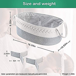 Lzellah Baby Diaper Caddy Organizer - Extra Large Nappy Caddy Rope Nursery Storage Bin - Baby Basket with 8 Pockets, 5 Compartments and 2 Removable Dividers