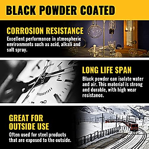 VIVIDA Chain Link Gate Latch 1-3/8" x 1-7/8", Black Gate Fork Latch for Outdoor Fence, Black Powder Coated, Chain Link Fence Parts, 2 PCS