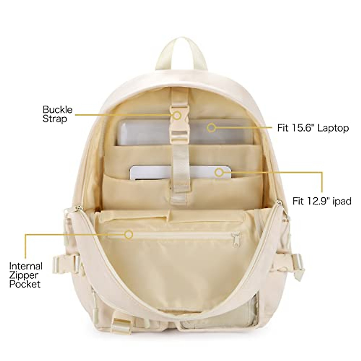 STEAMEDBUN Kawaii Backpack Cute Aesthetic Backpack for Girls,Ita Backpack with Inserts for School (without pins)