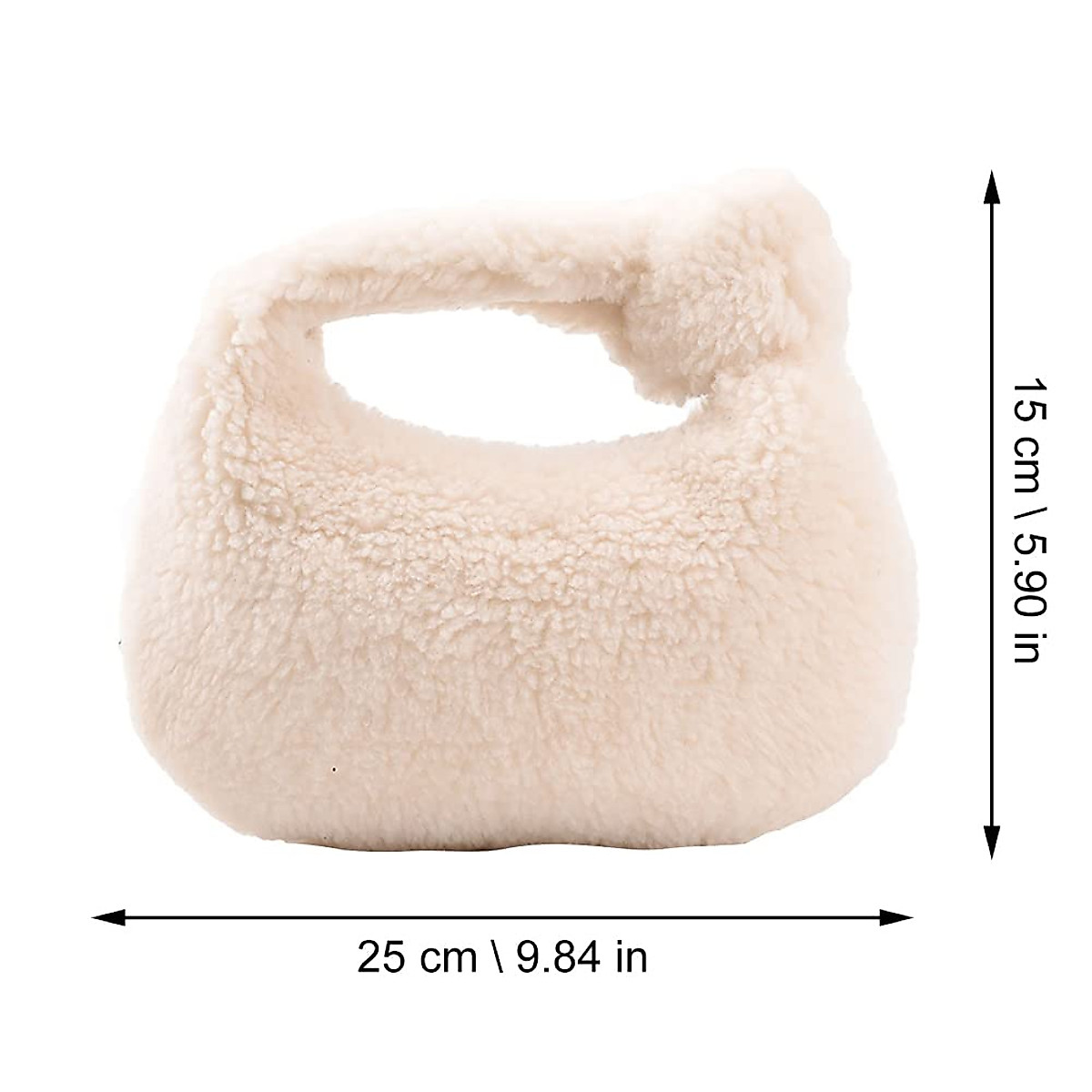 VALICLUD Winter Plush Dumpling Bag Fashionable Handbag Portable Storage Pouch