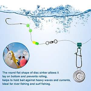 OROOTL Fishing Sinkers Disc Weights Coin Sinkers Weights Saltwater Surf Fishing Weights Flat Fishing Sinkers and Weights Catfishing Gear Tackle Kit 8oz 6oz 5oz 4oz 3oz 2oz 1oz