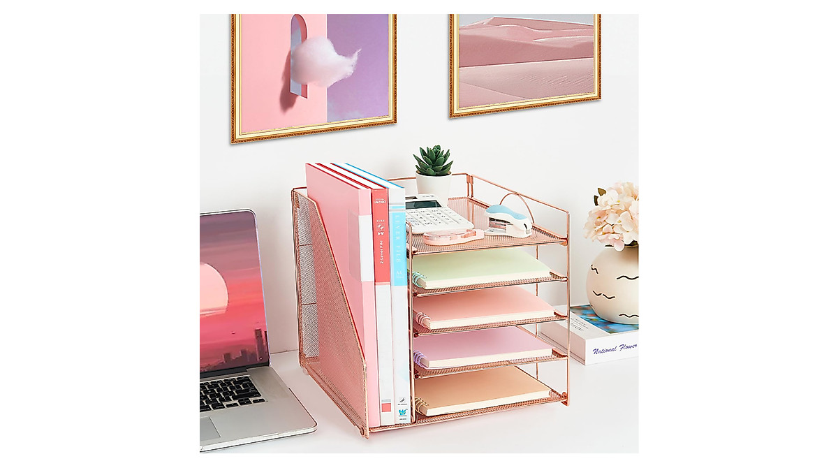 Maximize Workspace with LEKETREE Rose Gold Organizer