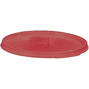 Carlisle FoodService Products Storplus Round Food Storage Container Lid with Stackable Design for Catering, Buffets, Restaurants, Polypropylene (Pp), 6 To 8 Quarts, Red, (Pack of 12)