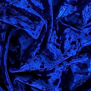Samantha Royal Blue Polyester Stretch Crushed Velvet Fabric by The Yard for Bows, Topknot. Headwraps, Scrunchies, Clothes, Costumes, Crafts