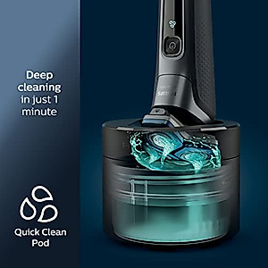 Philips Norelco Shaver 7500, Rechargeable Wet & Dry Electric Shaver with SenseIQ Technology, Quick Clean Pod, Travel Case and Pop-up Trimmer, S7783/84