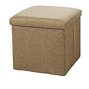 Footstool Storage,Cube Foot Rest Stools,Foldable Storage Boxes Footrest Step Stool,Folding Linen Storage -Table Seat Tray Top Coffee Table,Grey (Grey) (A