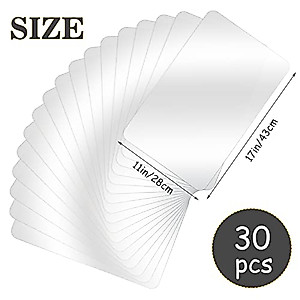 Tecmisse 30 PCS Plastic Placemat Heat Resistant Washable Table Mats, Clear Placemats for Table, Dining, Kitchen, Crafting and Shelf Liner, 17 x 11 Inch