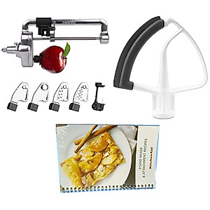 KitchenAid DRTVICE6 Combo Package Spiralizer KSM1APC Flex Edge Beater KFE5T Stand Mixer Attachment Recipe Book