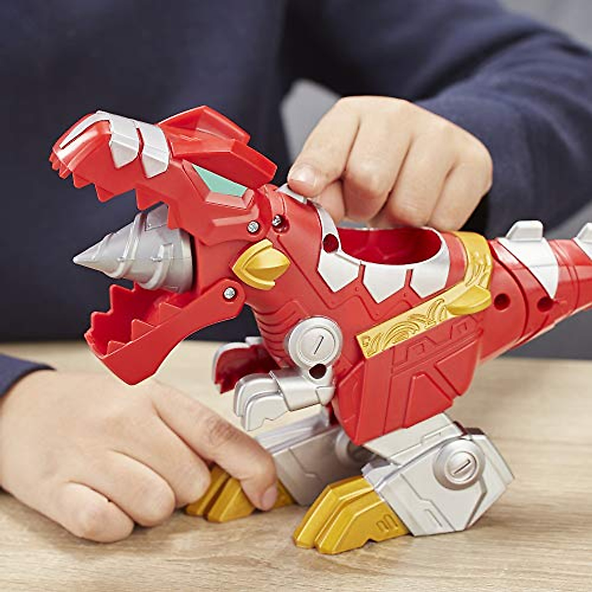 Playskool Heroes Power Rangers Red Ranger & T-Rex Zord 2 Pack, 3" Action Figure & Zord Set, Collectible Toys for Kids Ages 3 & Up