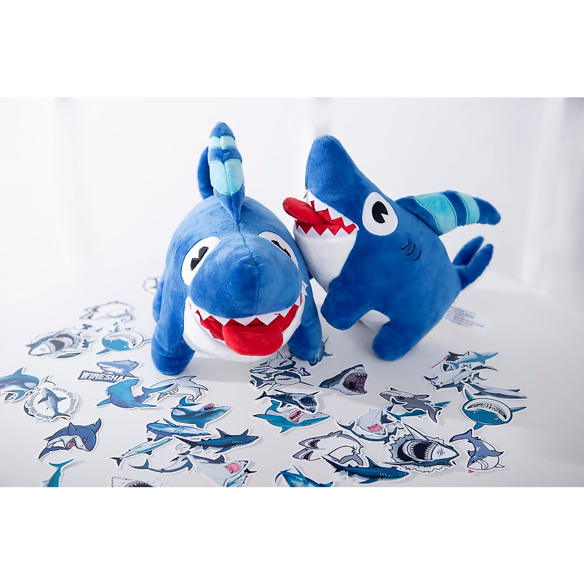 YHPHany Shark Dog Toy (13 inch Plush) with 25 Free Stickers, sharkdog, Shark Plush Animals Plush Doll Birthday Gift, Children, Boys, Girls (Blue Shark Plush)…