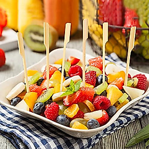 Bamboo Skewers 6 Inch,200 PCS Cocktail Skewers, Wooden Skewers for Appetizers，BBQ，Fruit Kabobs，Sandwich，Drink.