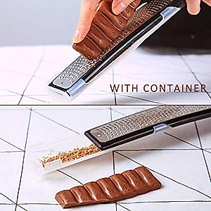 Raniaco Lemon Zester Citrus Grater - Stainless Steel Grater, Flat Kitchen Graters for Cheese, Lemon, Garlic, Chocolate Zester with Soft Protective Cover, Rubber Base Long Handheld Grater (Long)