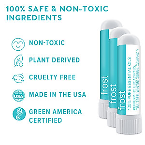 MOXE Frost - Energizing Aromatherapy Nasal Inhaler - Alleviate Headaches, Boost Focus & Energy - Cooling Sinus Blaster - Includes Peppermint, Eucalyptus, & Wintergreen Essential Oils - USA (3-Pack)…