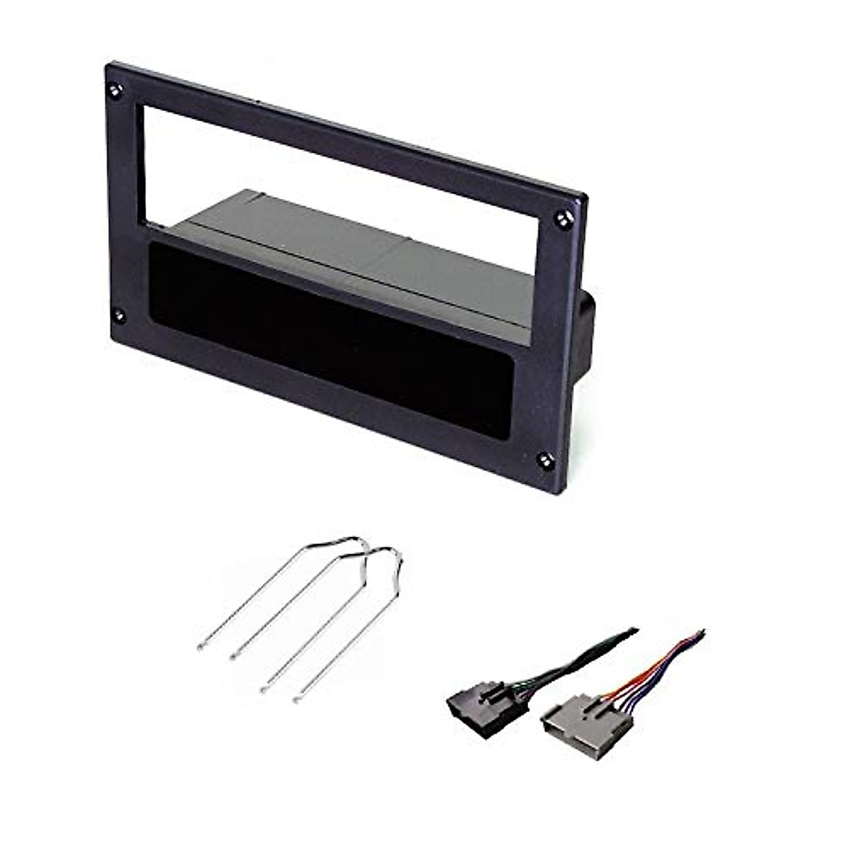 ASC Car Stereo Install Dash Kit and Wire Harness for Installing an Aftermarket Single Din Radio for 1987 1988 1989 1990 1991 1992 1993 Ford Mustang