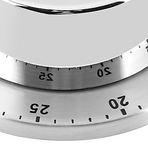Kitchen Timer, Acogedor Mechanical 1-Hour Kitchen Timer, Stainless Steel Countdown Timer, Long Loud Ring, Magnetic Kitchen Timer Clock for Cooking - Silver(Silver)